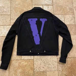 VLONE | Jackets & Coats | Rare Vlone Friends Black Purple Denim Jacket ...